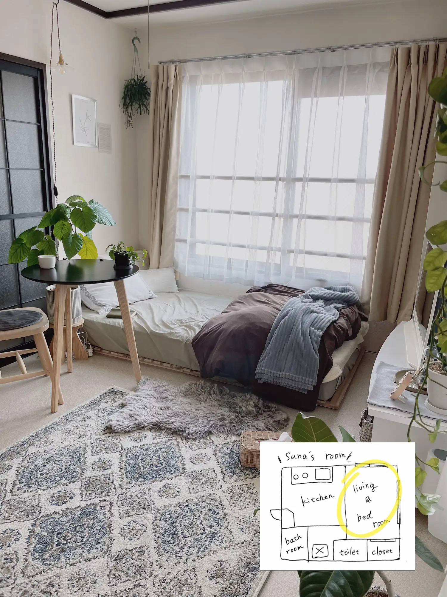 一人暮らし 1DK 6畳の間取り。 | suna- インテリア・暮らしが投稿したフォトブック | Lemon8