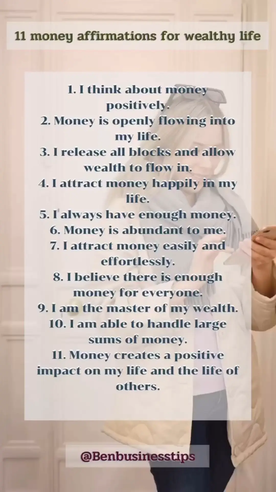 11 Momey affirmation for wealthy life⛳️ | Video published by Benbusinesstips | Lemon8