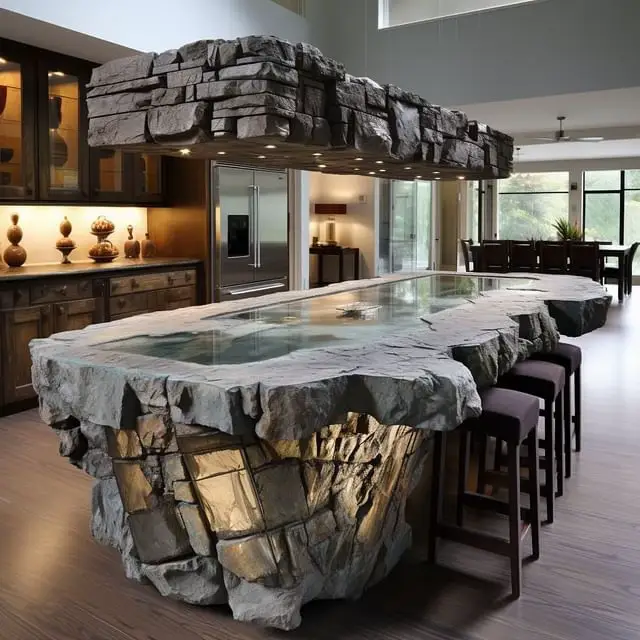 Stone Kitchen Island | แกลเลอรีที่โพสต์โดย 🏡HousingInfo | Lemon8