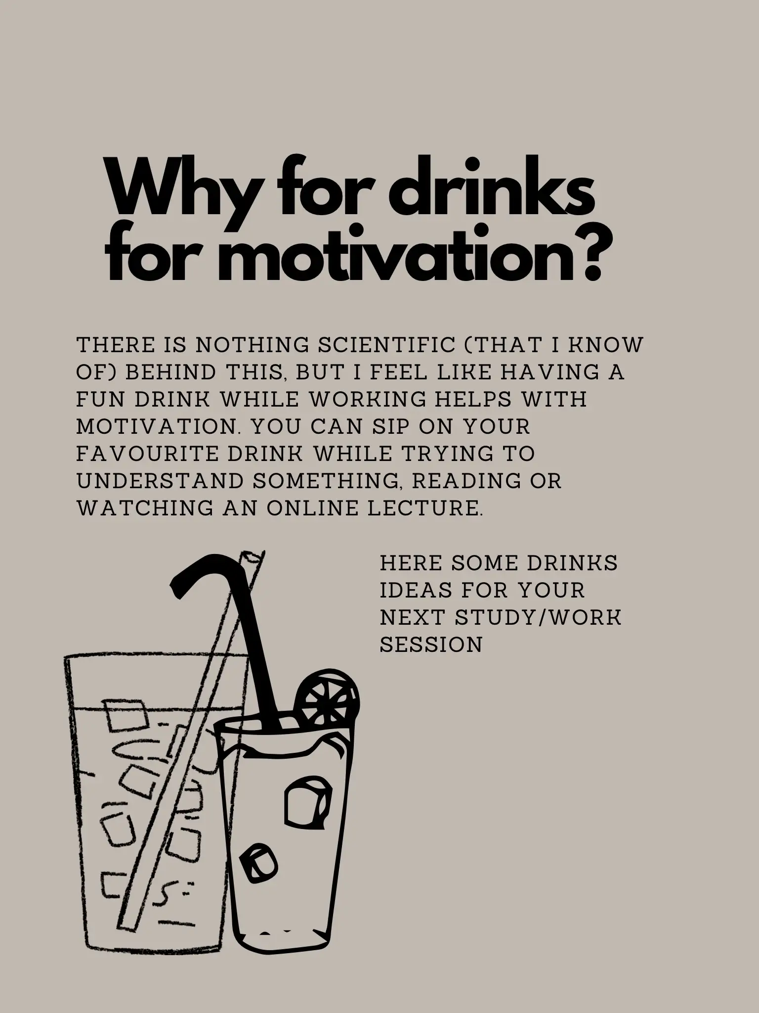 Fun drinks ideas for study/work motivation | แกลเลอรีที่โพสต์โดย emmaa ...