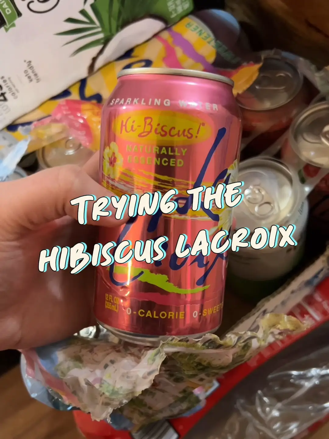 Trying the hibiscus lacroix sparkling water | Video published by Tori | Lemon8