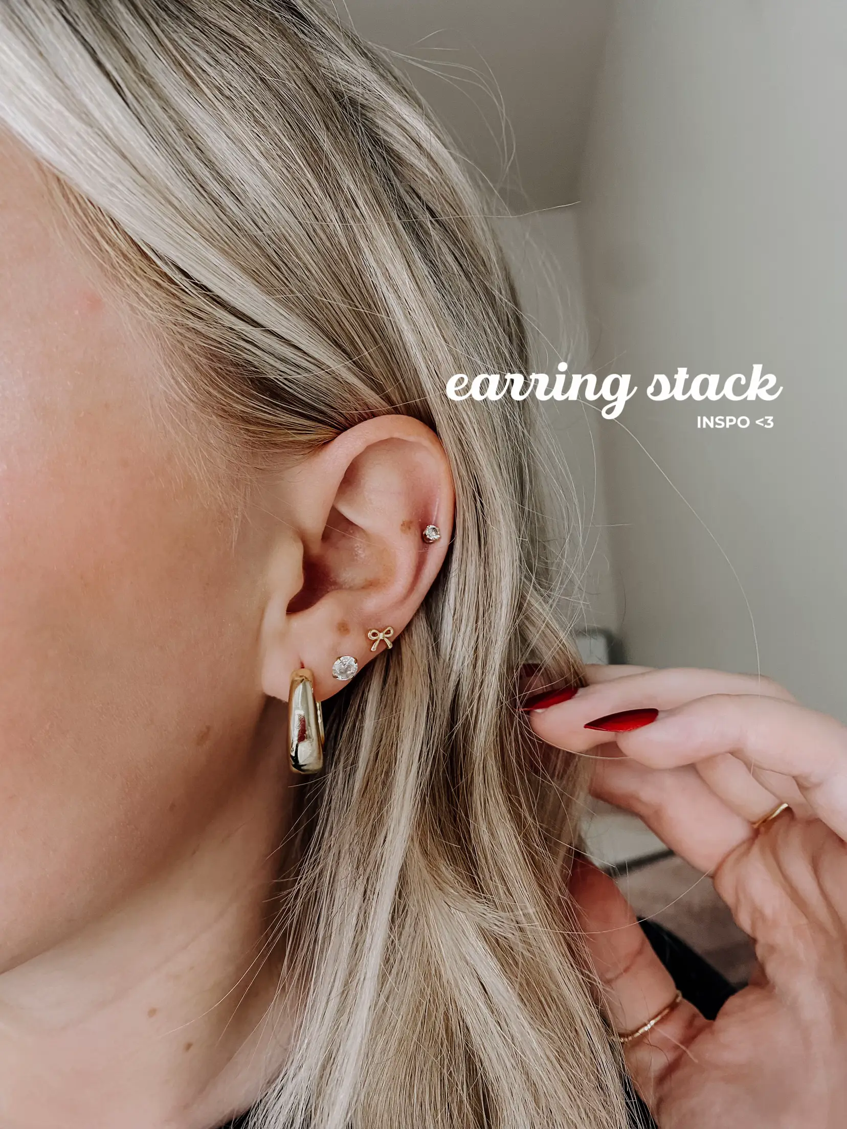 earring stack inspo | Gallery posted by macy reynolds | Lemon8