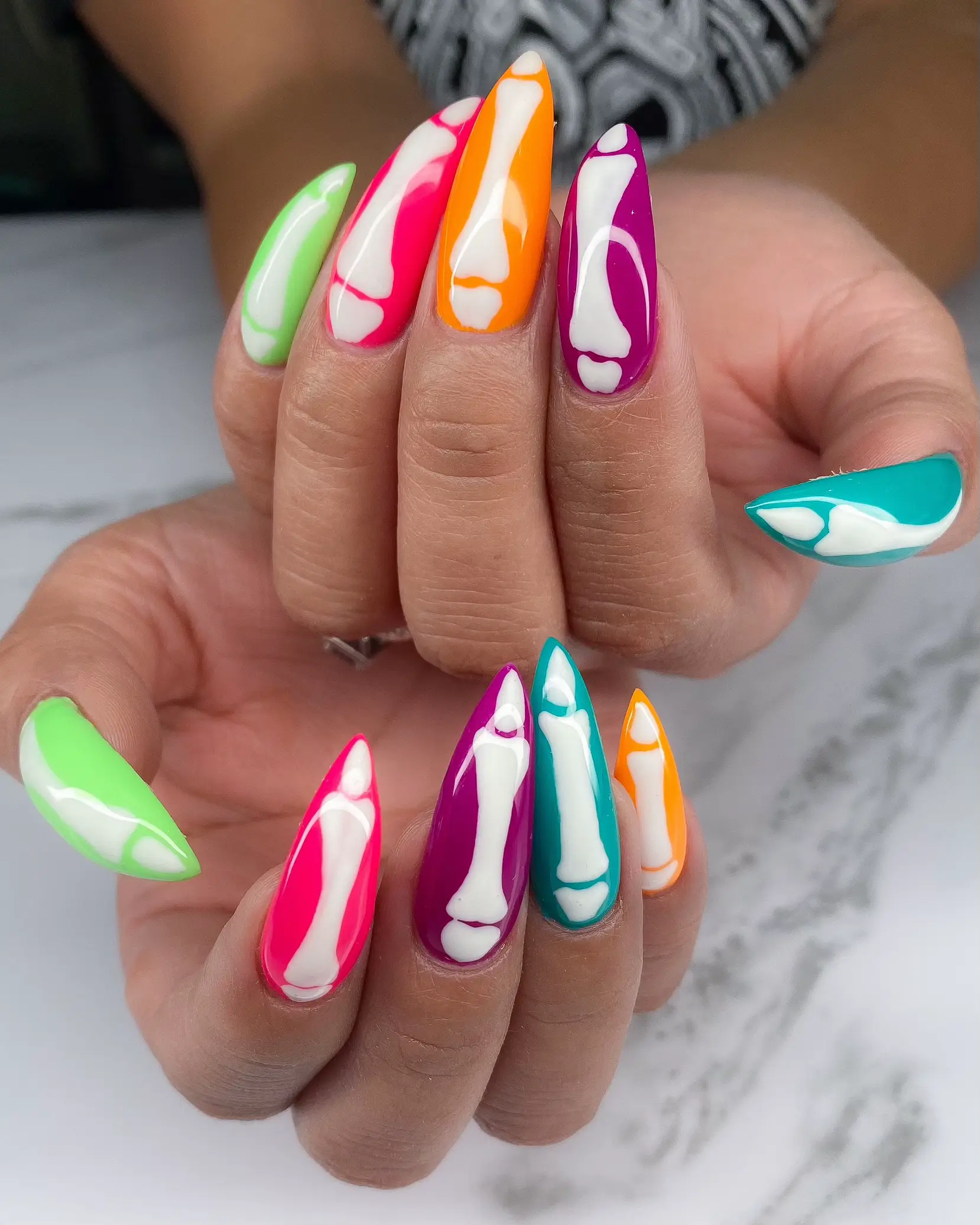 Skeleton bones nails | Gallery posted by Brandy | 💅🏻 | Lemon8