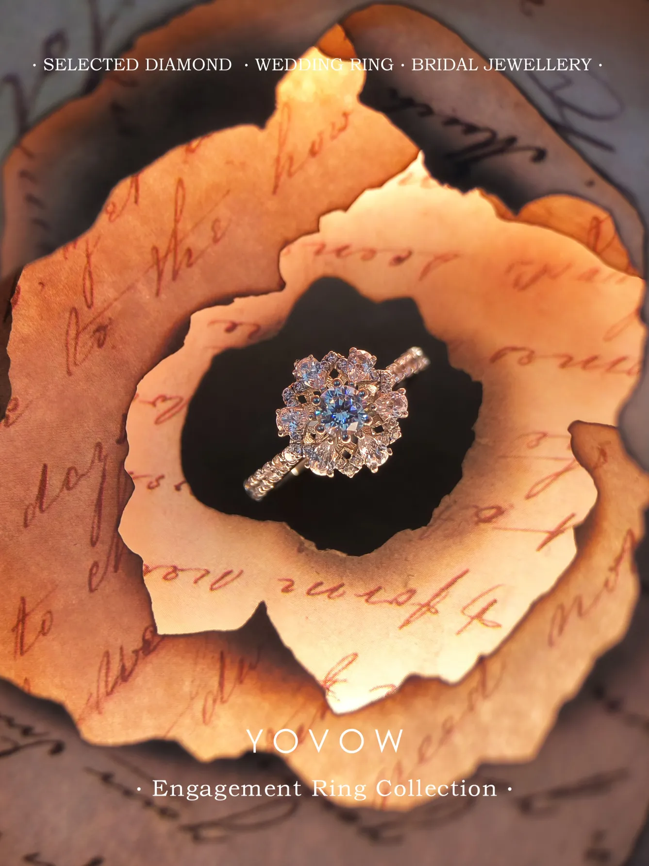 Diamond rings blooming in the firelight | Gallery posted by YOVOW Jewel ...
