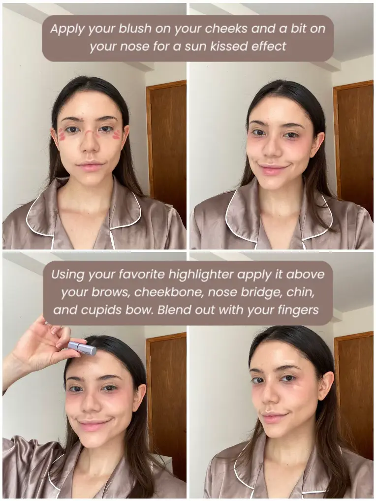 5 Minute Glowy Makeup Tutorial | แกลเลอรีที่โพสต์โดย Adriana | Lemon8