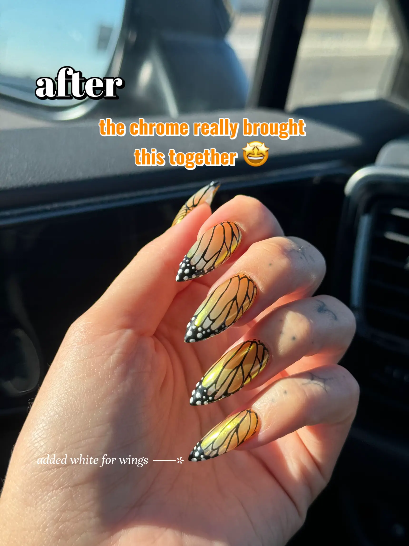 MONARCH BUTTERFLY NAILS | แกลเลอรีที่โพสต์โดย aussiedomxo | Lemon8