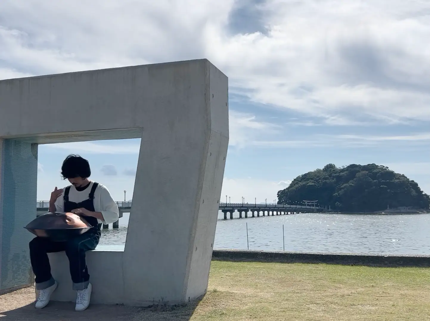Mystical musical instrument hand pan in Takeshima of Aichi Prefecture ...