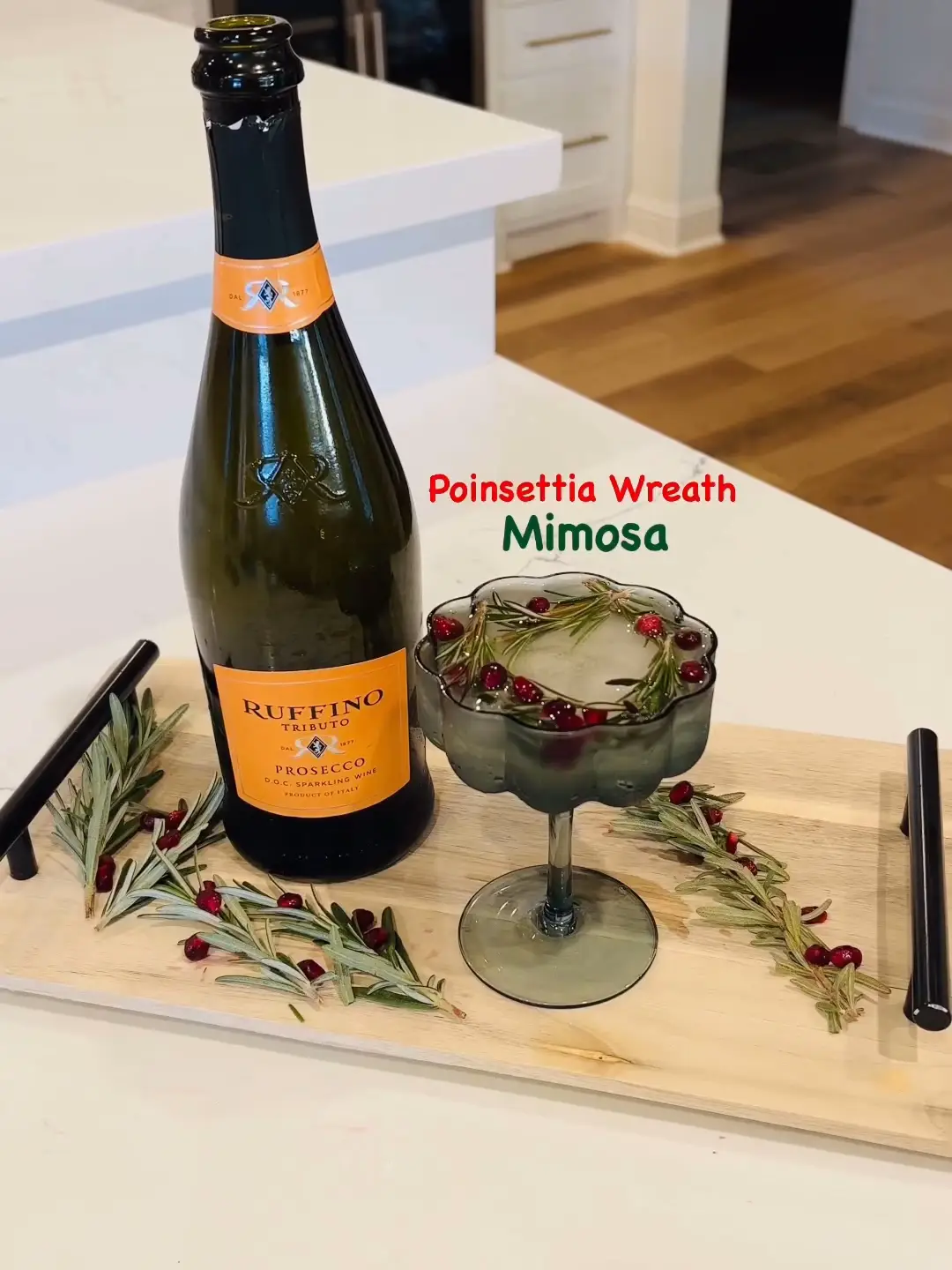 Poinsettia Wreath Mimosa 🥂 | Video published by Jessica Neff | Lemon8