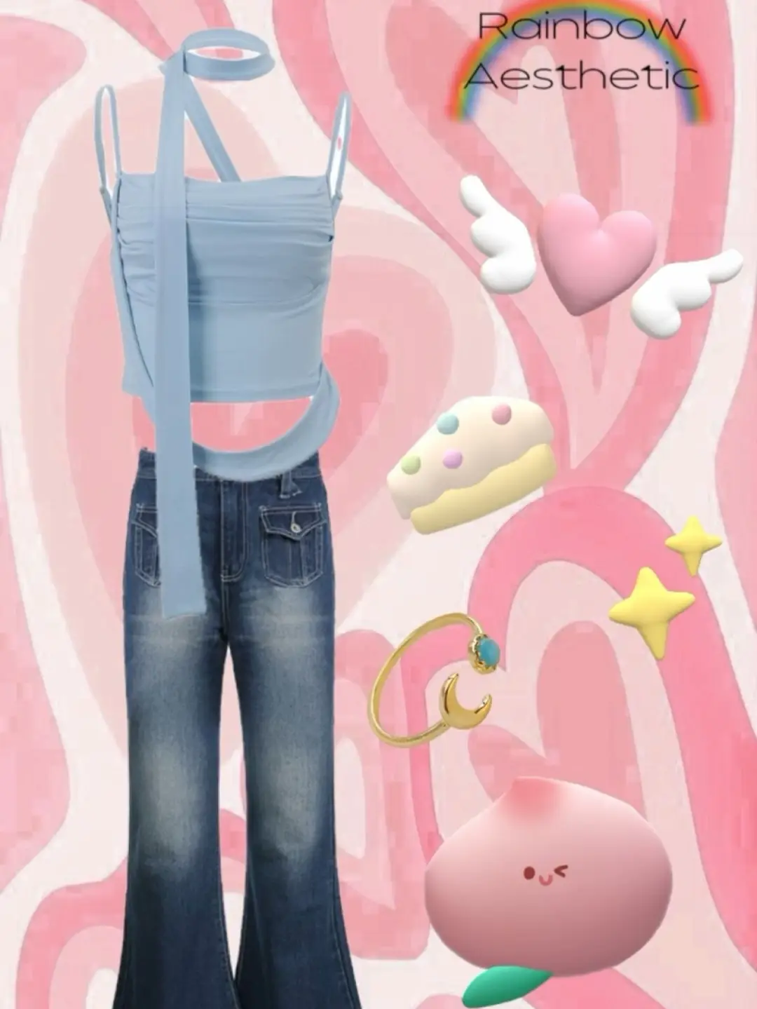 A new summer pair with a pair of jeans 👖 | Video published by Rainbow 🌈 | Lemon8