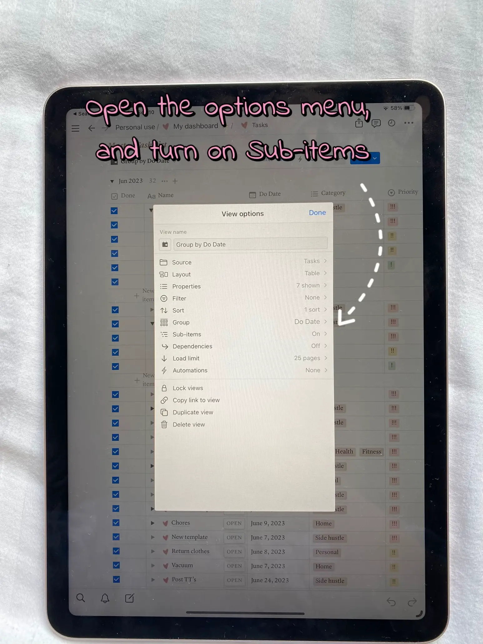 How to use Sub-Tasks in Notion 💻 | Gallery posted by Reem | Lemon8