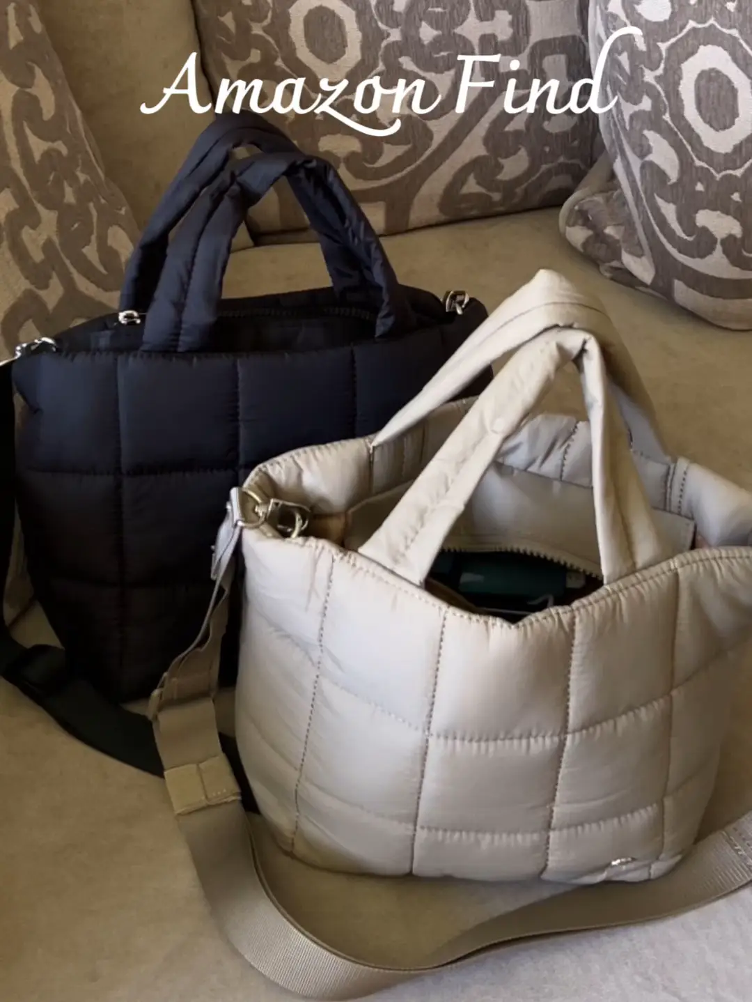 Must have mini puffer totes from Amazon | Video published by ...
