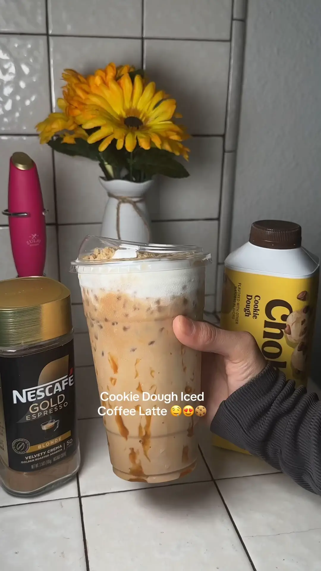 Cookie dough Iced coffee latte | Video published by Cynthialovexo | Lemon8